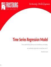 Time Series Regression Model Pptx Time Series Regression Model If We Could First Know Where