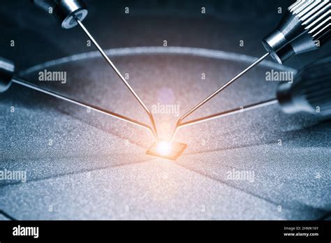 Silicon Wafers And Microcircuits With Automation System Control Application On Automate Robot