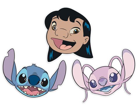 Lilo And Stitch Official Disney Variety 2d Card Party Masks 3 Pack