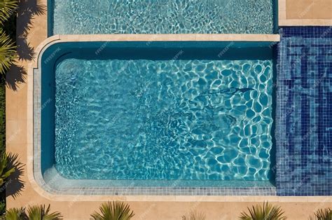 Top View Swimming Pool Summer Background Premium Ai Generated Image