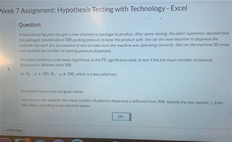 Solved Week 7 Assignment Hypothesis Testing With Technology