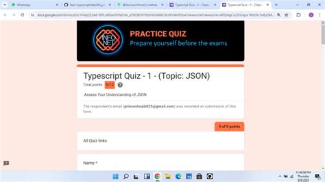 Sawera Langah On Linkedin Alhamdulillah I Got 910 Points On The Typescript Quiz 1 Topic Json