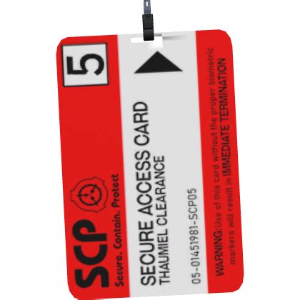 SCP Security Keycard Level 5 Roblox