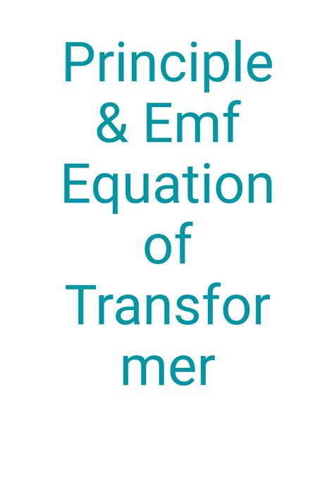 SOLUTION Btech First Year Notes Principle Of Transformer Its Emf