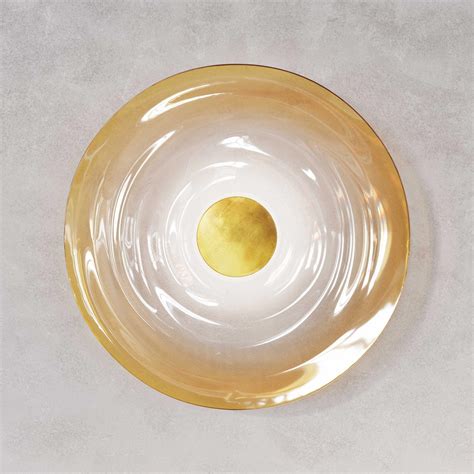 Liquid Amber Hand Blown Yellow Gradient Glass And Aged Brass Wall