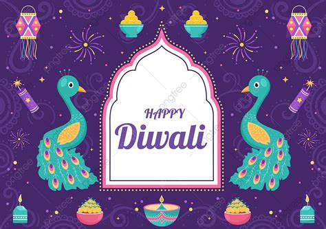 등불 포스터와 함께 행복 디 왈리 힌두교 축제 배경 벡터 일러스트 레이 션 템플릿 Psd 다운로드 디자인 자료 다운로드