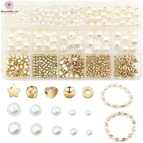 720pcs Spacer Beads Set Diy Bracelet Beads Kit Include Assorted Pearls