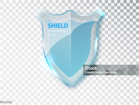 보안 유리 라벨 프리젠 테이션 투명 스티커 방패 방어 세이프가드 기호 벡터 배지 사실적인 3d 벡터 아이콘입니다 깨짐에 대한 스톡 벡터 아트 및 기타 이미지 Istock