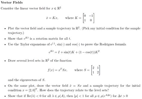 Vector Fields Consider The Linear Vector Field For X