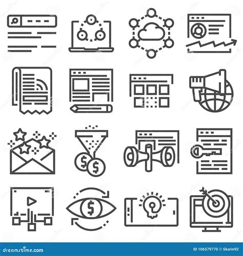 Vector Internet Marketing Icon Set Stock Illustration Illustration Of