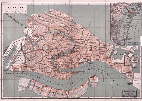 Venice 1886 1956 Venice Italy Vintage Map Venice Italy Map 1969