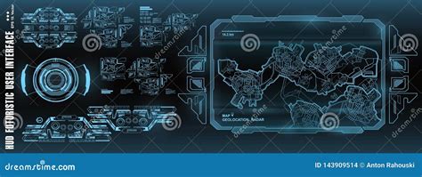 Futuristic Navigate Device Dashboard Gps Tracking Map Futuristic Mapping Technology Route Of