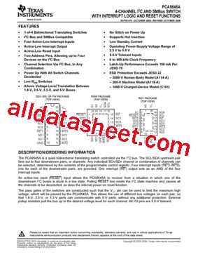 PCA9545A Datasheet PDF Texas Instruments