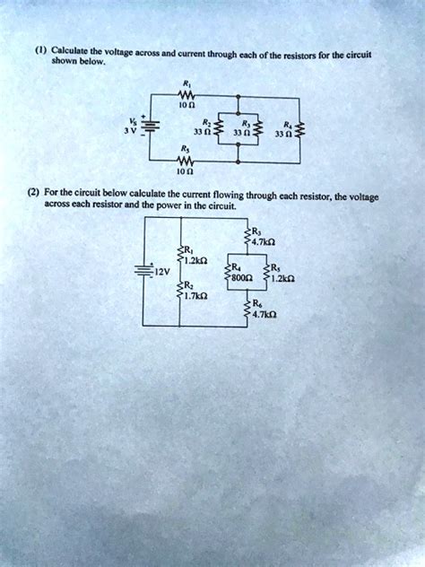 Calculate The Voltage Across And Current Through Each Of The Resistors For The Circuit Shown
