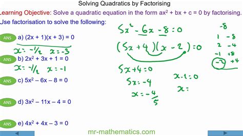Solving Complex Quadratics By Factorisation Youtube
