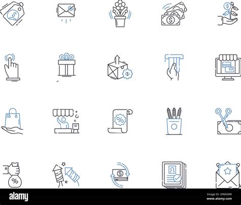 Shopping Mall Outline Icons Collection Shopping Mall Store Shop