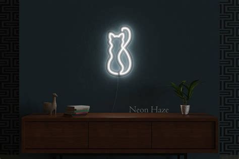Cat Neon Sign Kitty Wall Decoration Cat Lovers Neon Light Led Meow Lamp T For Cat Lover Etsy