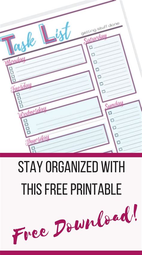 Stay Organized With This Free Printable Task List Download Here Https Drive Google Com Drive