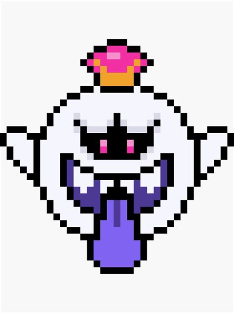 Pixel King Boo Sticker By Impishmatt Redbubble