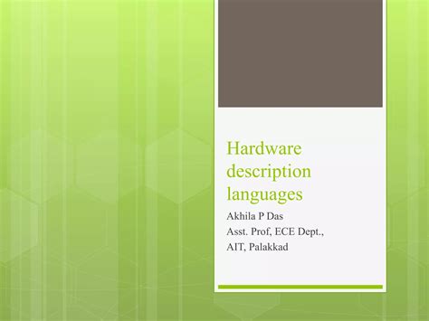 Hardware Description Languages Pptx