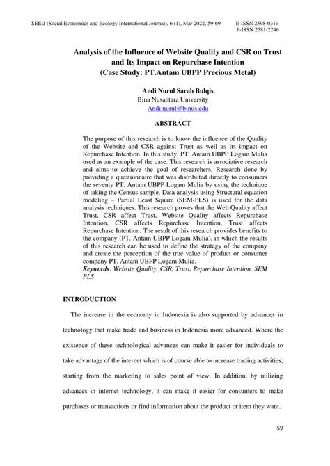 Pdf Analysis Of The Effect Of Brand Image And Perceived Quality On Customer Loyalty Through