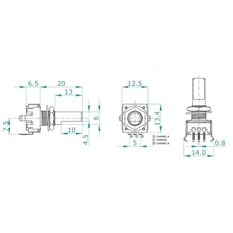 24 Ppr Rotary Encoder No Button 24 Detents 20mm Flat Shaft
