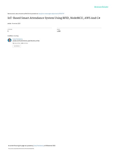 Iot Based Smart Attendance System Using Rfid Nodemcu Aws And C 1701701058 Pdf Internet Of