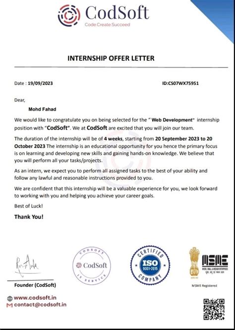 Mohd Fahad On Linkedin Codsoft Codsoftinternship