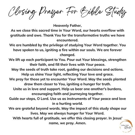 Closing Prayer For Bible Study Prayer Points Coffee With Starla
