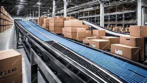 Premium Photo Conveyor Belt System Automating The Sorting Process In