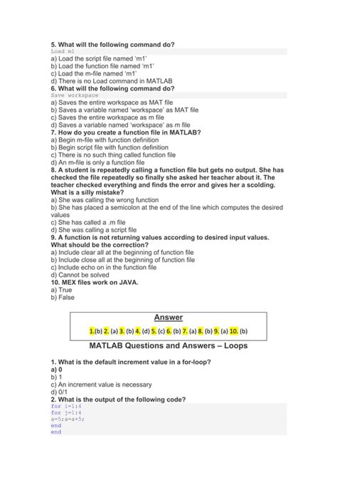 Matlab Questions And Answerspdf