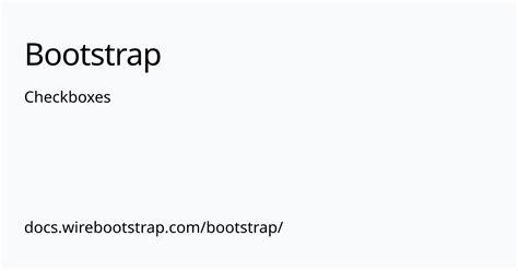 Checkboxes Bootstrap