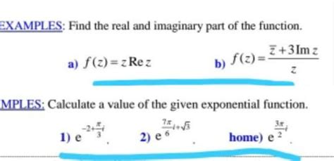 solved examples find the real and imaginary part of the