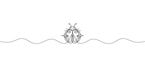 Premium Vector Continuous One Line Drawing Of A Ladybug Vector Graphic Illustration Of A