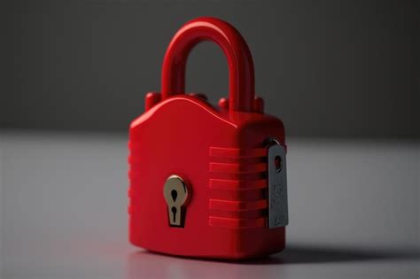 Premium Photo Red Padlock On Gray Background Generative Ai