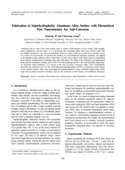 Fabrication Of Superhydrophobic Aluminum Alloy Surface With Hierarchical Pore Nanostructure For