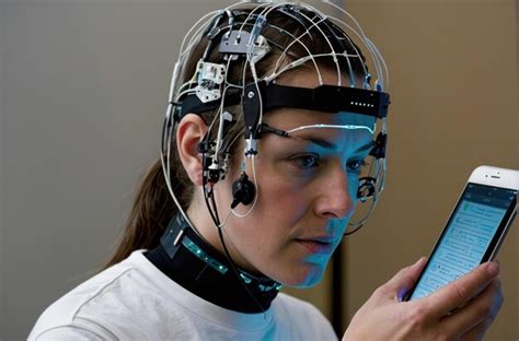 Futuristic Neural Interface Experiment Premium Ai Generated Image