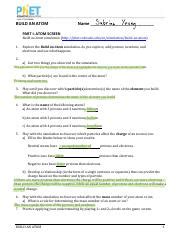 PhET Build An Atom Activity Sabrina Babe Pdf BUILD AN ATOM Name PART I ATOM SCREEN Build