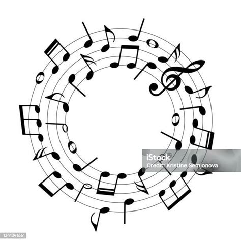 둥근 모양의 음악 노트 음악 디자인 요소 벡터 일러스트레이션 음표에 대한 스톡 벡터 아트 및 기타 이미지 음표 원형 지폐 통화 Istock