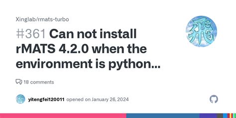 Can Not Install Rmats 420 When The Environment Is Python 311 · Issue 361 · Xinglabrmats
