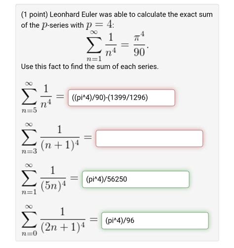 leonhard euler was able to calculate the exact sum of