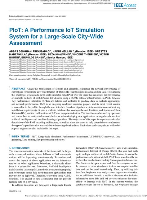pdf piot a performance iot simulation system for a large scale city