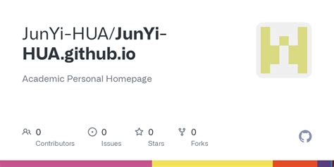 Github Junyi Huajunyi Academic Personal Homepage