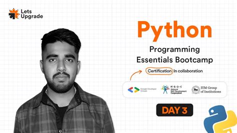 Day 3 Build A Project Python Programming Essentials Bootcamp 3 Days Youtube