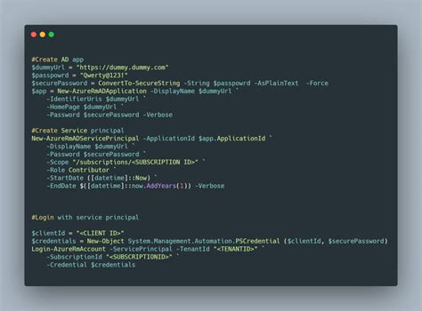 Create Service Principle And Login To Azure Using Powershell Razure