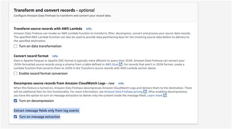 How To Enable Message Extraction In The Firehose Cloudwatch