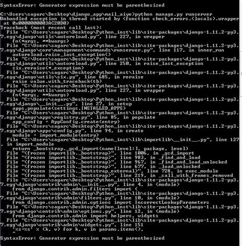 Python SyntaxError Generator Expression Must Be Parenthesized