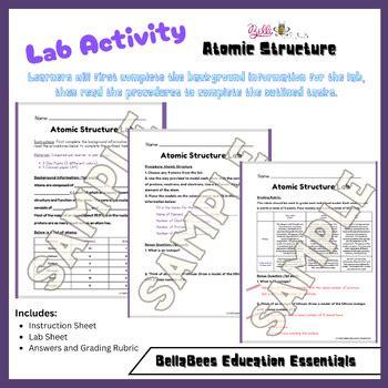 Atomic Structure Lab By BellaBees Education Essentials TPT