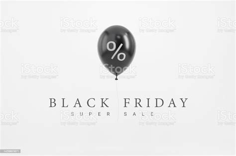 블랙 프라이데이 판매 흰색 배경에 최소한의 검은 광택 풍선 퍼센트 미니멀리스트 포스터 3d 렌더링 검은색에 대한 스톡 사진 및 기타 이미지 Istock