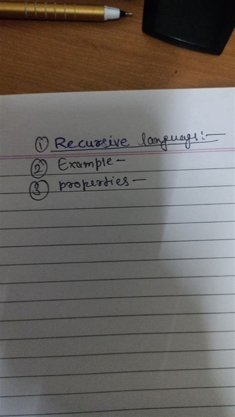 1 Recursive Language 2 Example 3 Properties Filo